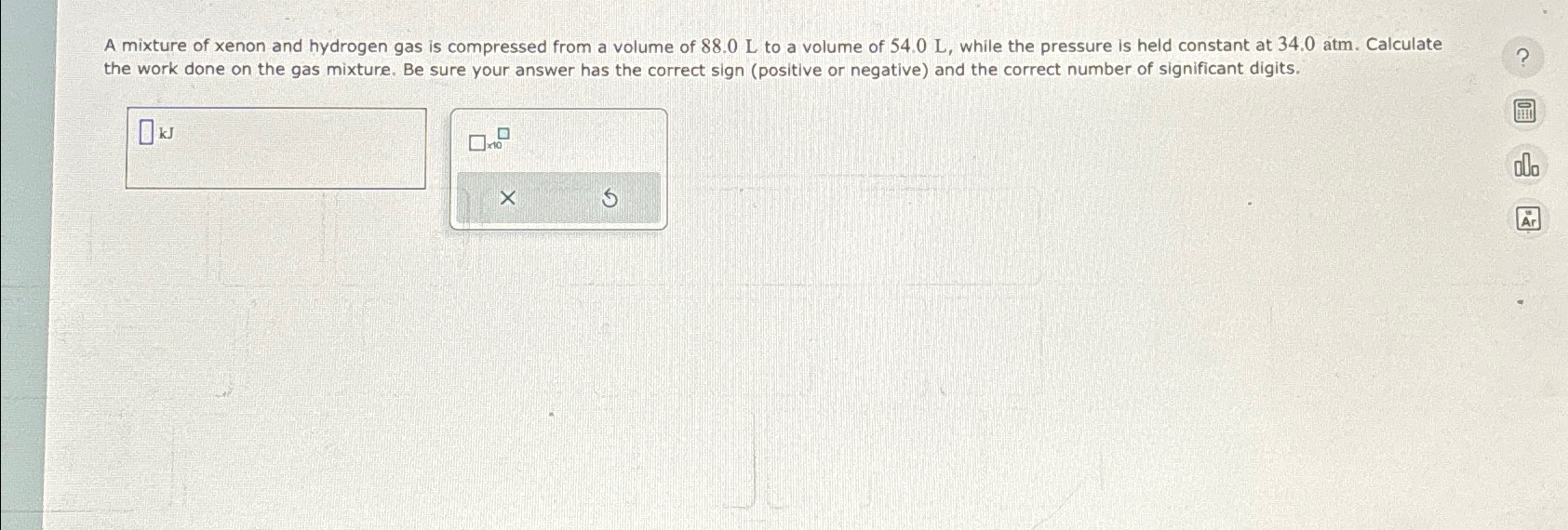 Solved A mixture of xenon and hydrogen gas is compressed | Chegg.com