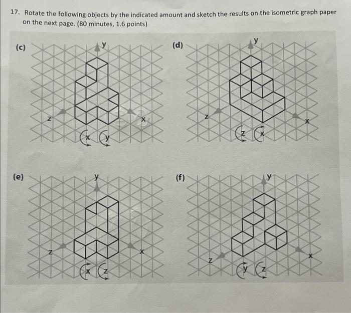 17 Rotate The Following Objects By The Indicated 