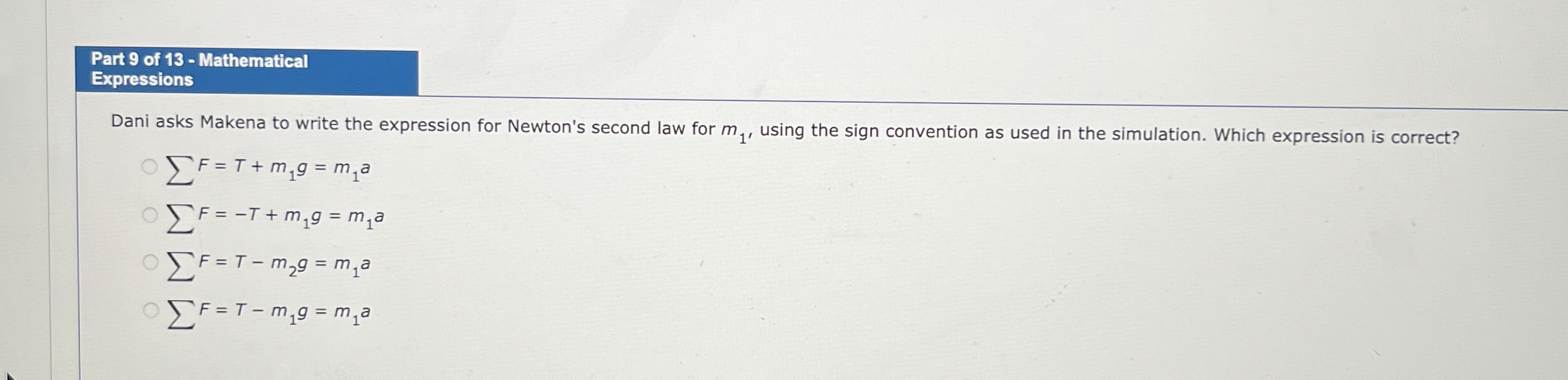 Solved Part 9 ﻿of 13 -MathematicalExpressionsDani asks | Chegg.com