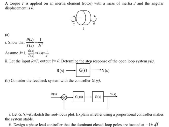 Solved (b) Consider the feedback system with the controller | Chegg.com
