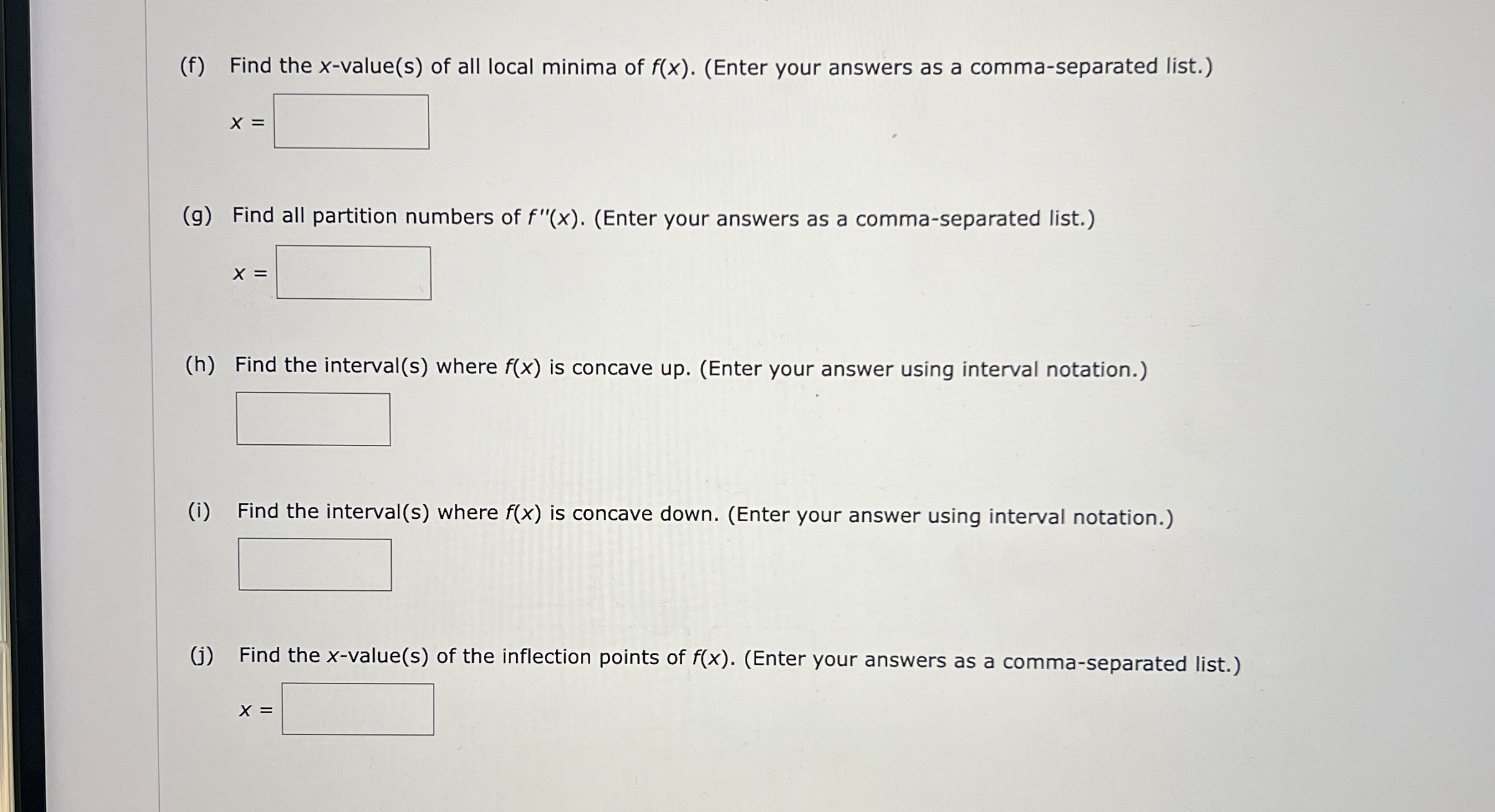 Solved Suppose that f(x)=12x-9ln(x),x>0. (If an answer does | Chegg.com