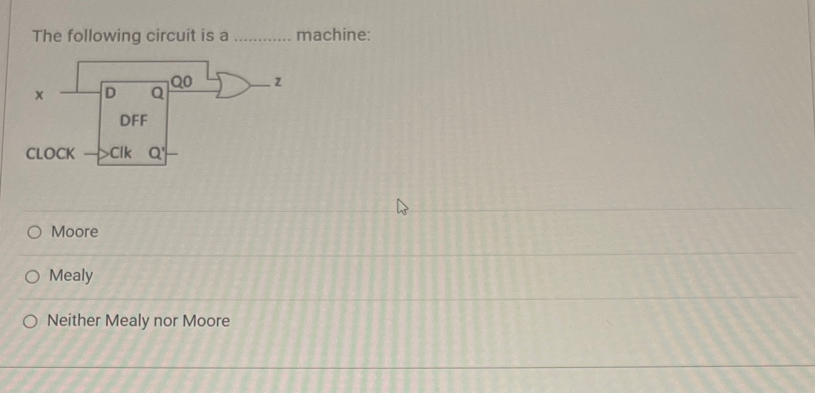 Solved Is the above circuit a mealy or moore machine? The | Chegg.com