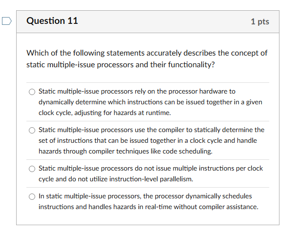 Solved Question 11Which of the following statements | Chegg.com