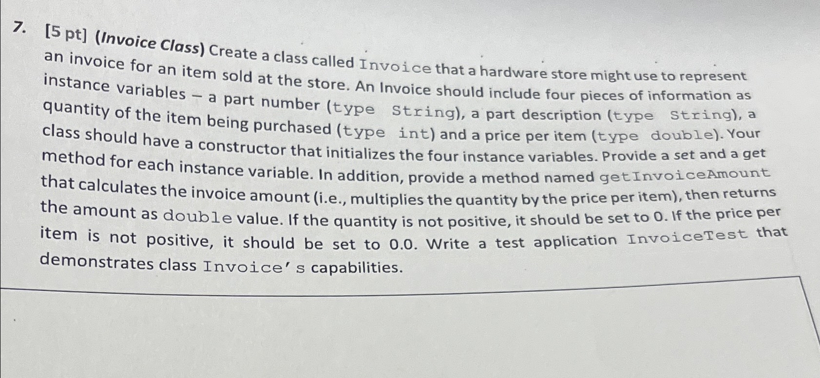 Solved In C++(Invoice Class) ﻿Create a class called Invo i | Chegg.com