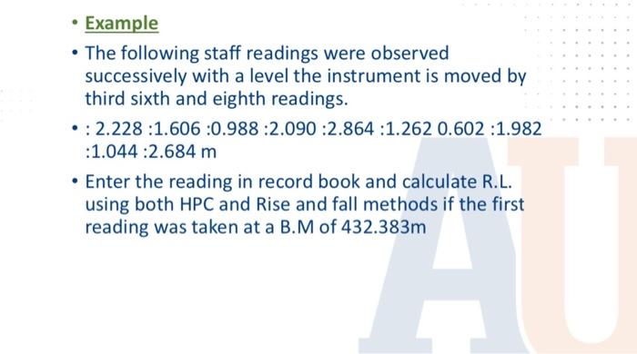 Solved - Example - The following staff readings were | Chegg.com