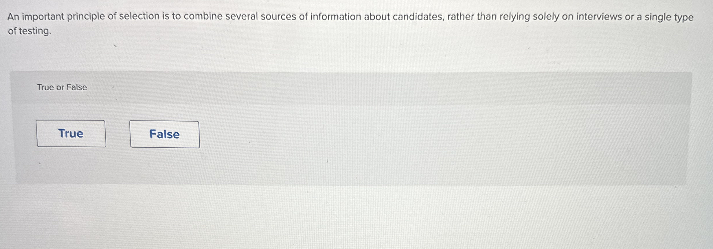 Solved An important principle of selection is to combine | Chegg.com