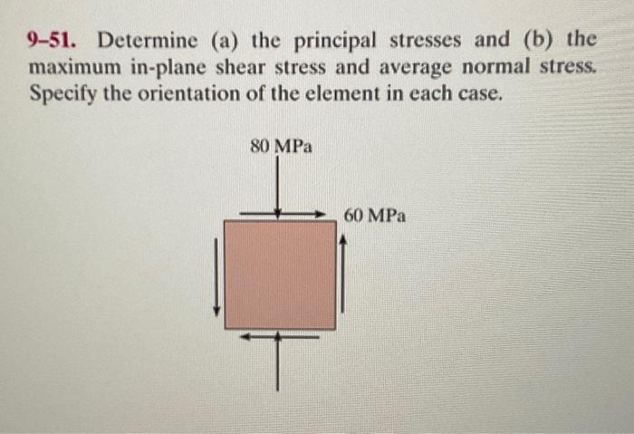 Solved 9-51. Determine (a) the principal stresses and (b) | Chegg.com