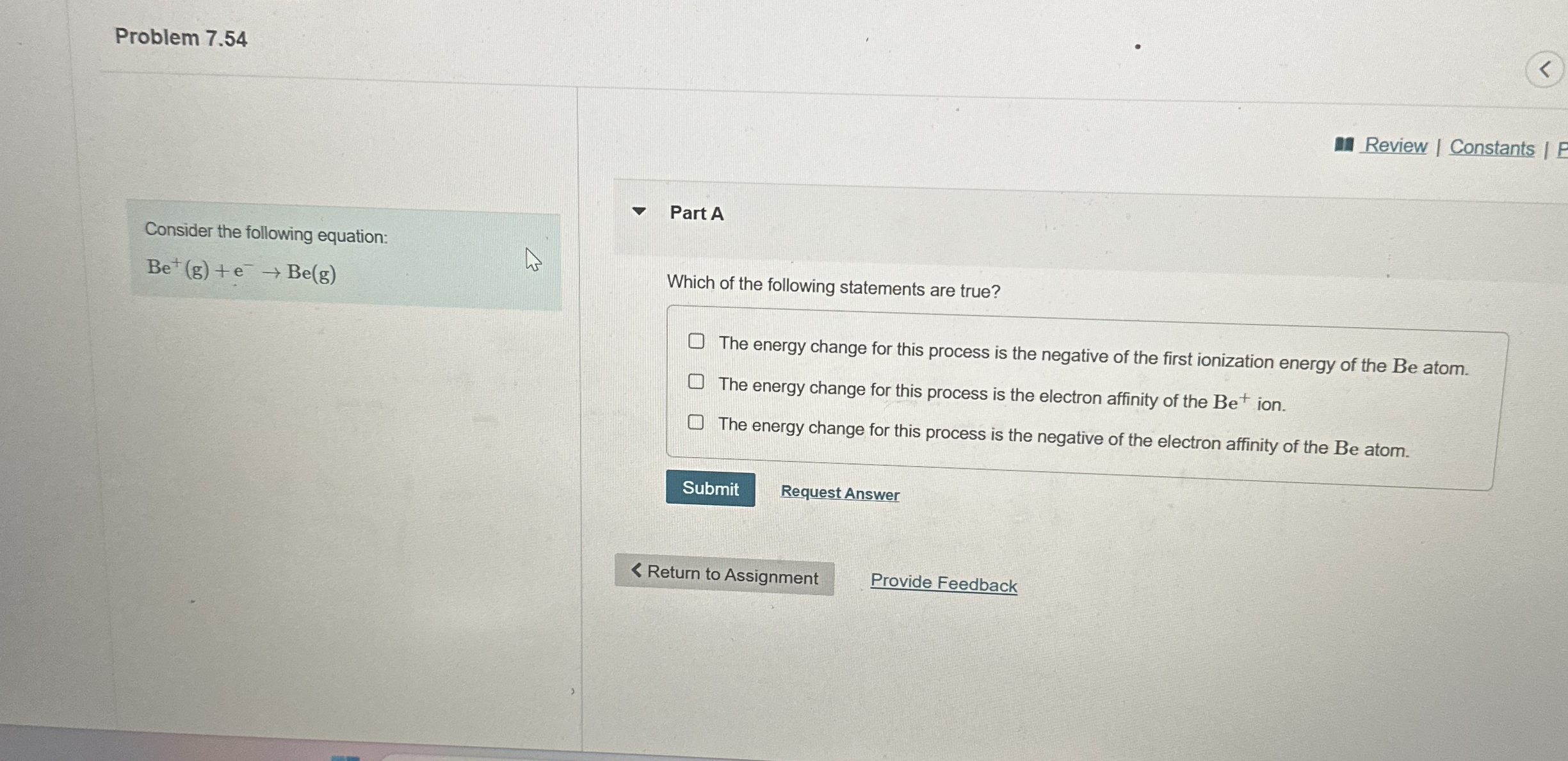Solved Problem 7.54ReviewConstantsConsider the following | Chegg.com