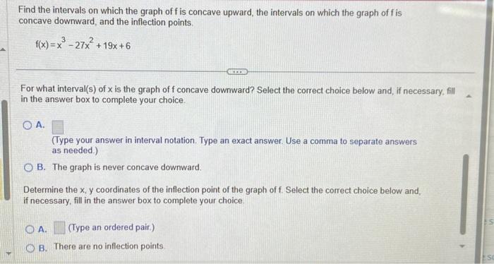 Solved Find the intervals on which the graph of f is concave | Chegg.com
