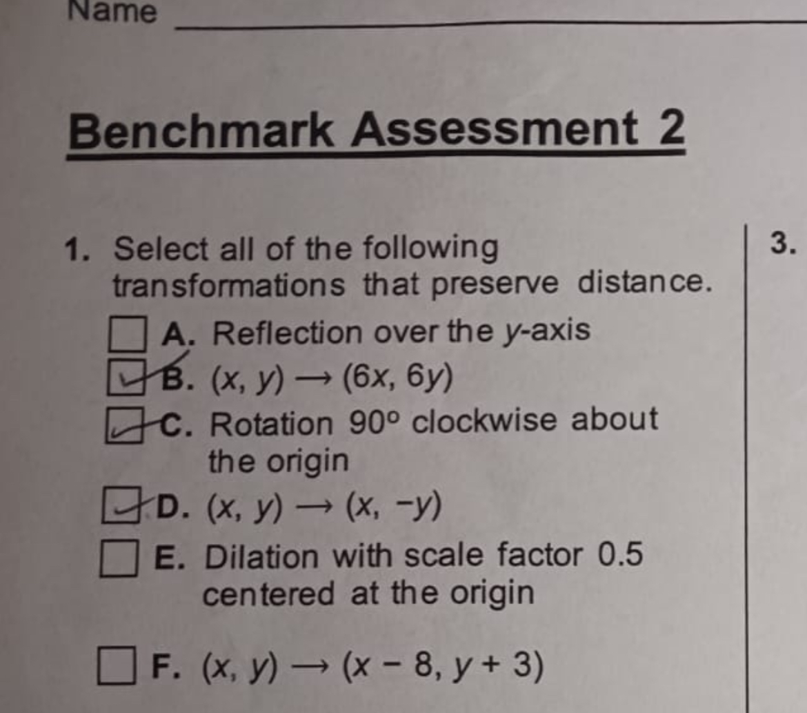 Solved Nameq,Benchmark Assessment 2Select all of the | Chegg.com