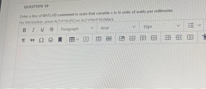 Solved Enter a line of MATLAB comment to state that variable | Chegg.com