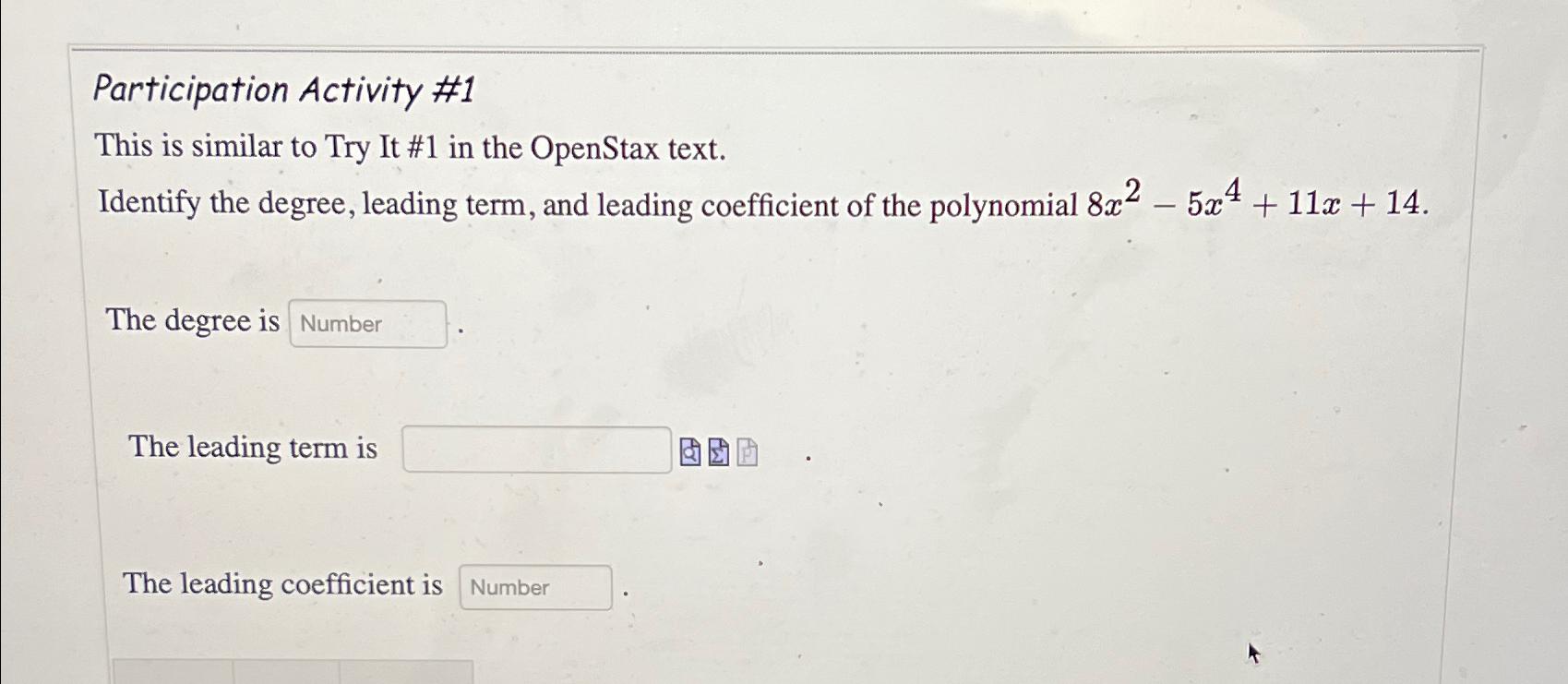 Solved Participation Activity #1This is similar to Try It #1 | Chegg.com