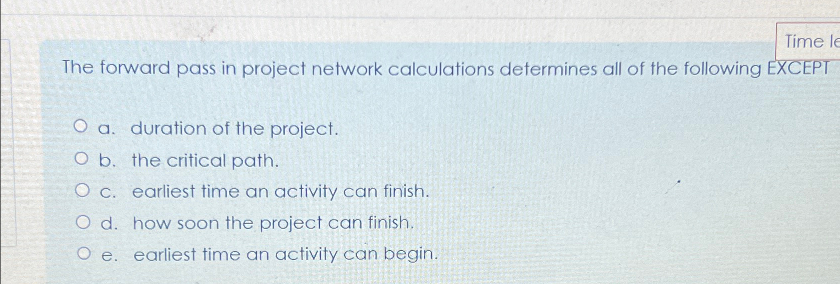 Solved The forward pass in project network calculations | Chegg.com