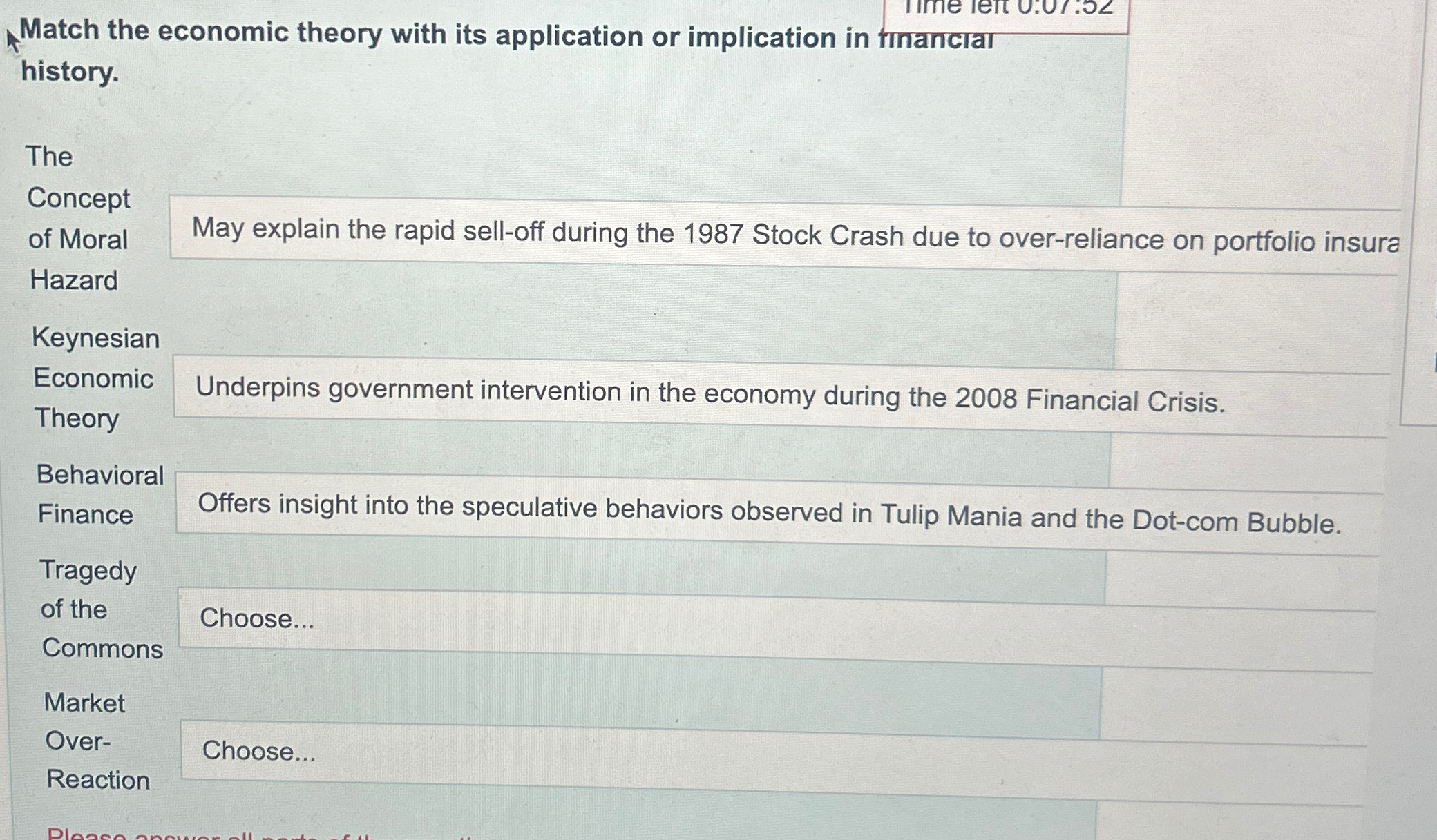 Solved Match the economic theory with its application or | Chegg.com