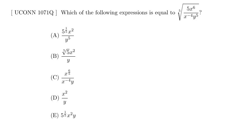Solved [ ﻿UCONN 1071Q ] ﻿Which of ﻿the following expressions | Chegg.com