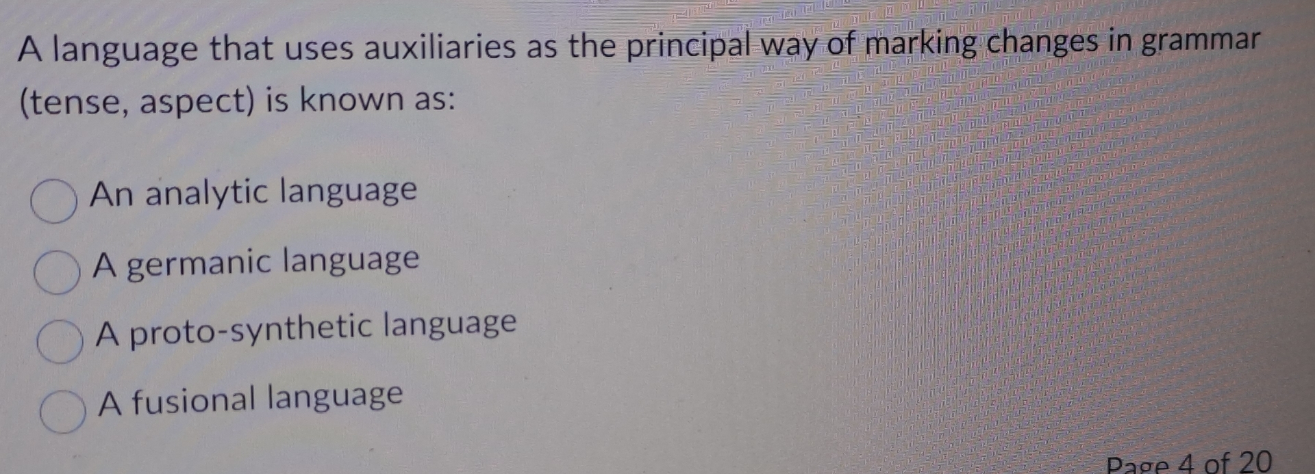 Solved A language that uses auxiliaries as the principal way | Chegg.com