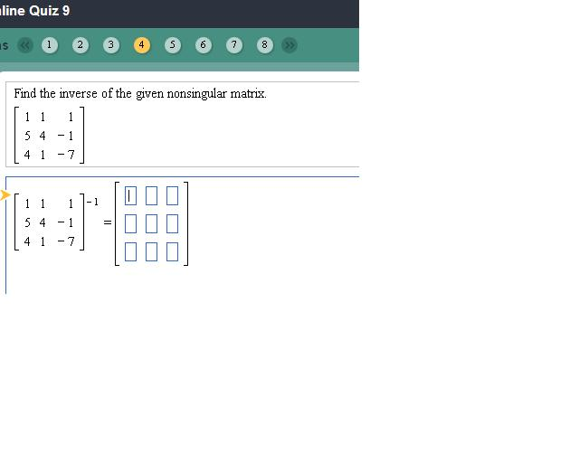 Solved Find the inverse of the given nonsingular matrix. [1 | Chegg.com