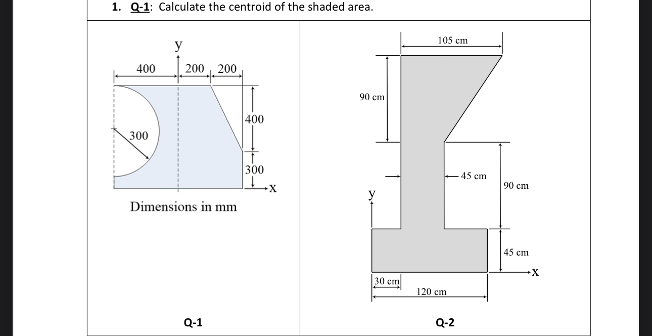 Centroid Calculator Solved Q 1? : Calculate The Centroid Of The Shaded