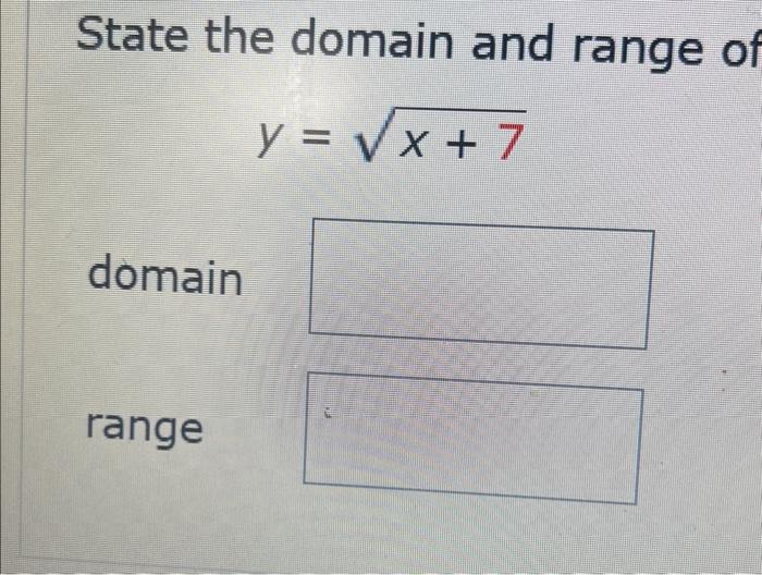 Solved state the domain and range of the function. (Enter | Chegg.com