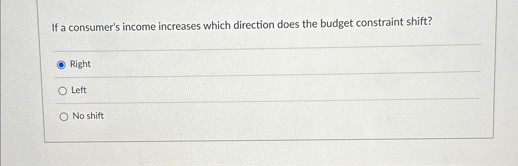 Solved If a consumer's income increases which direction does | Chegg.com