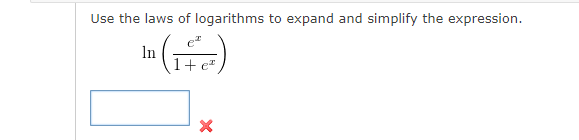 Solved Use the laws of logarithms to expand and simplify the | Chegg.com