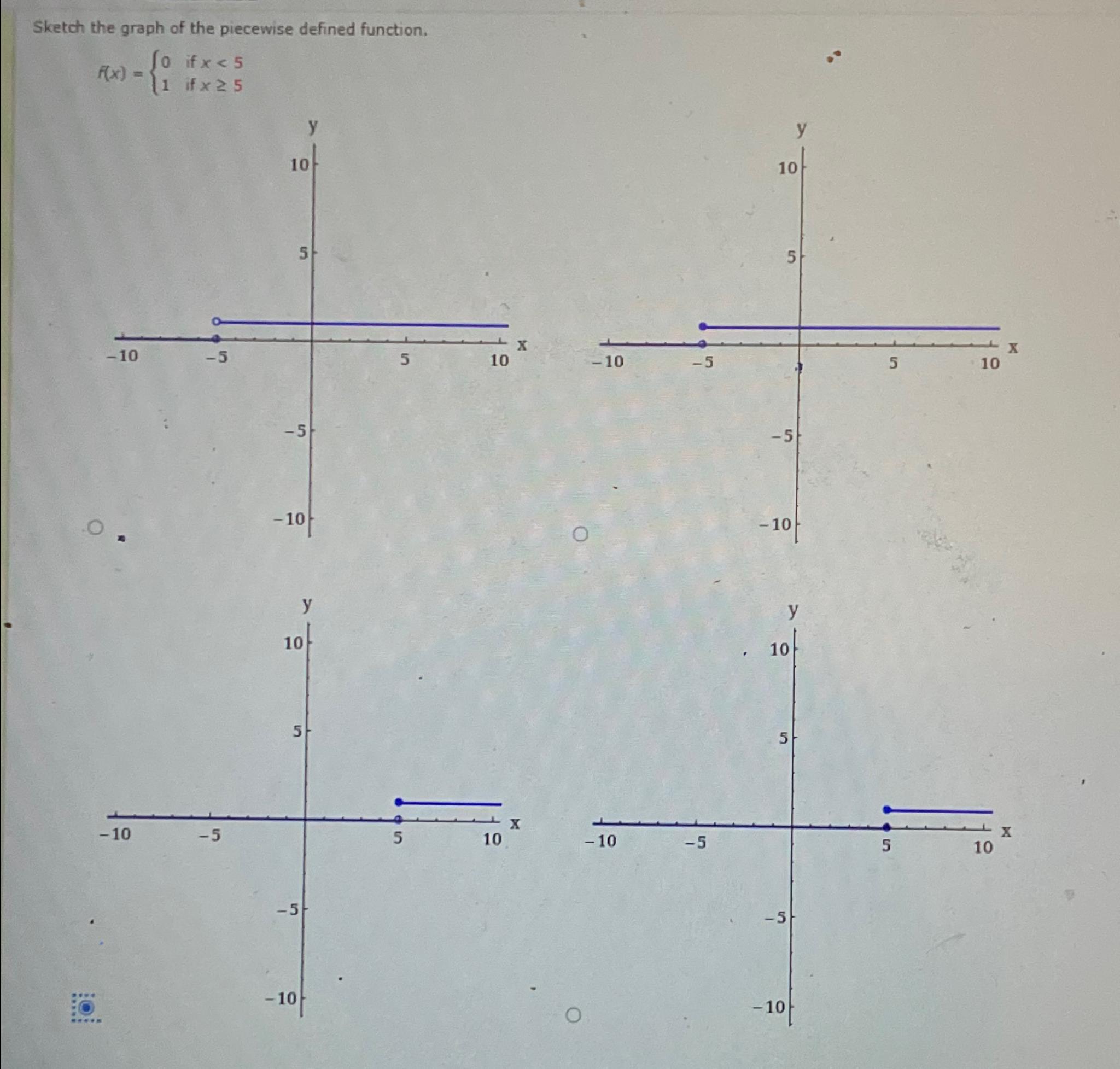 Solved Sketch the graph of the piecewise defined | Chegg.com
