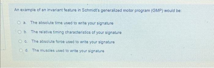 Solved An example of an invariant feature in Schmidt's | Chegg.com
