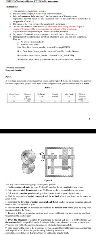 Problem Statement: Design of Gearbox Part A A | Chegg.com