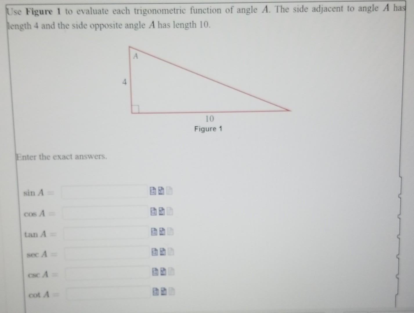 Solved Use Figure 1 to evaluate each trigonometric function | Chegg.com