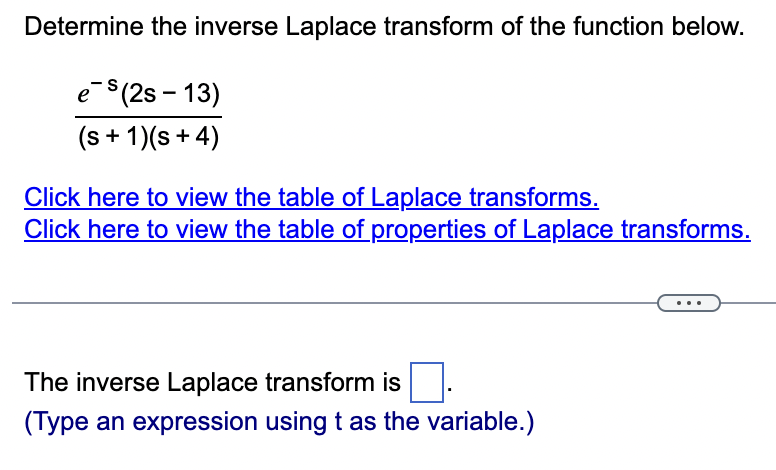 Solved Determine the inverse Laplace transform of ﻿the | Chegg.com