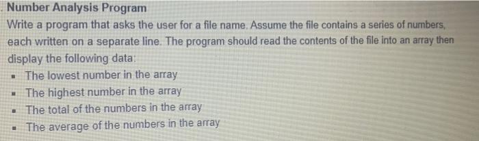 Solved Number Analysis Program Write a program that asks the | Chegg.com