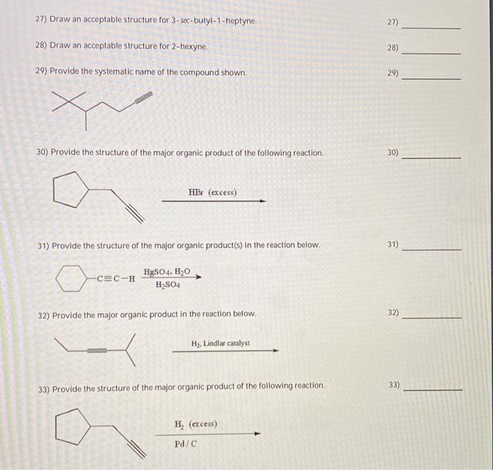 Solved 27) Draw an acceptable structure for | Chegg.com
