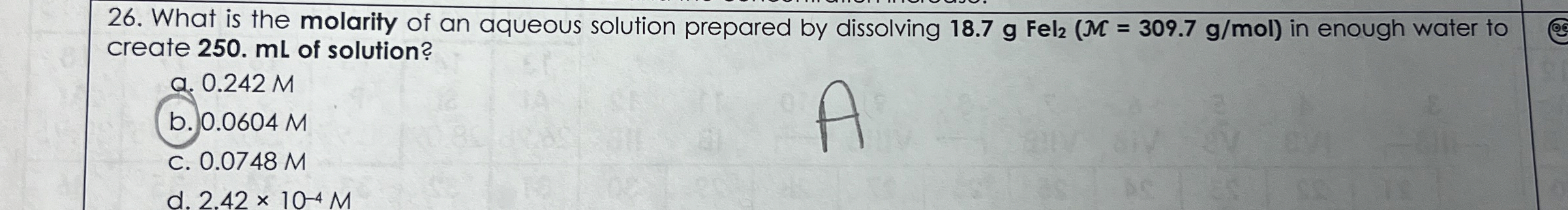 Solved by an EXPERT What is the molarity of an aqueous solution prepared | Chegg.com