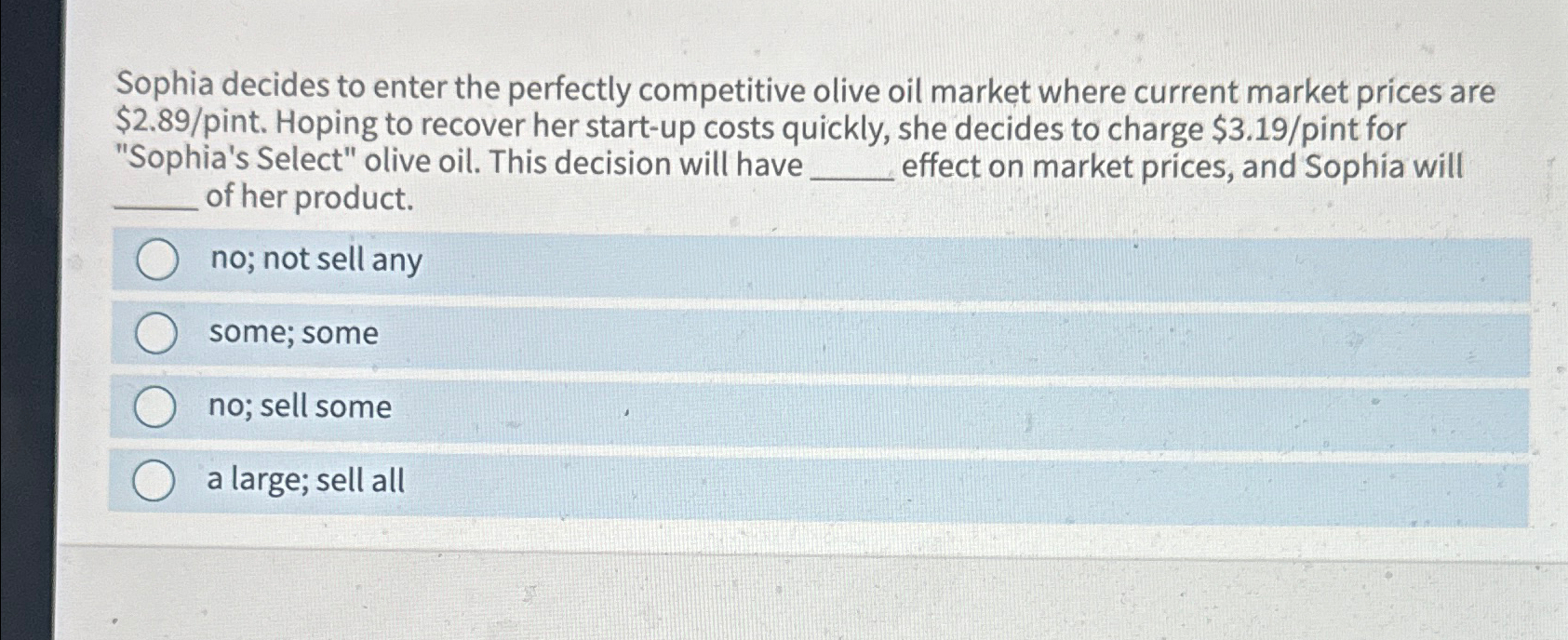 Solved Sophia decides to enter the perfectly competitive | Chegg.com