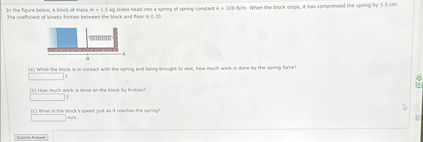 Solved In the figure below, a block of mass m=1.5kg ﻿slides | Chegg.com