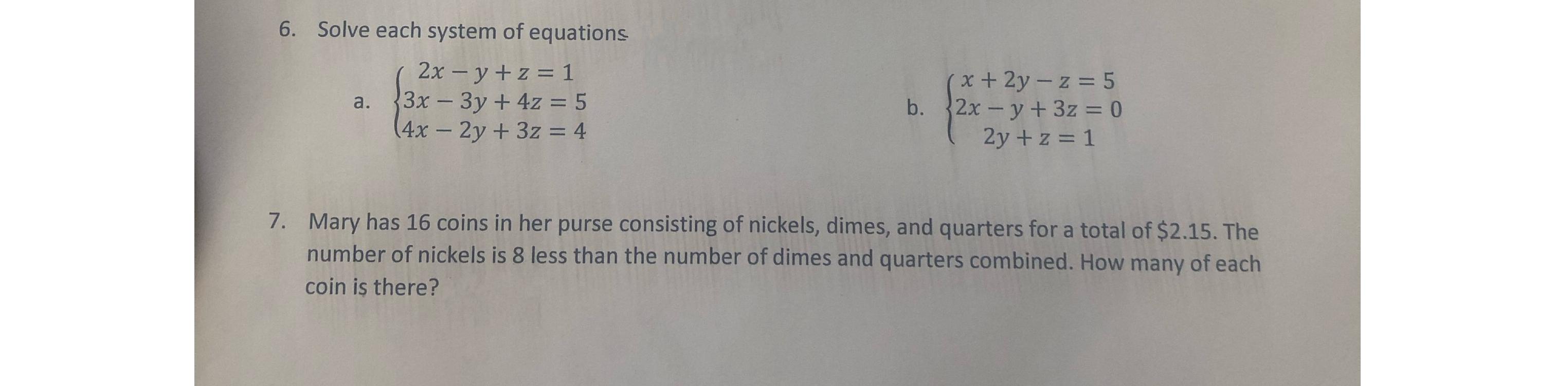 Solved Solve each system of equations using elimination. | Chegg.com