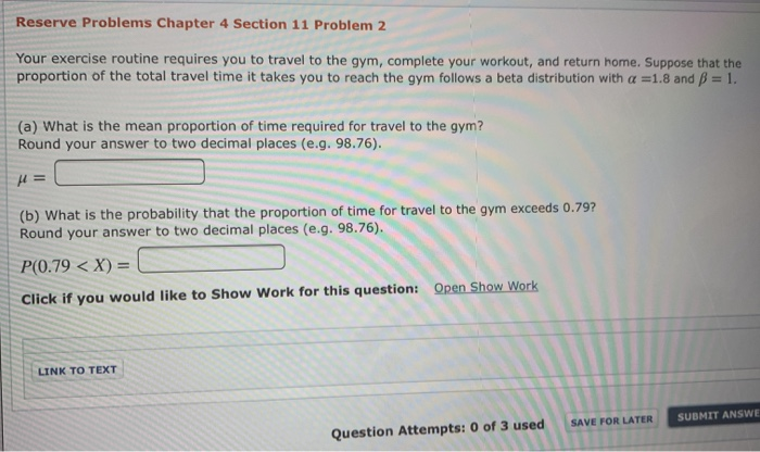 Solved Reserve Problems Chapter 4 Section 11 Problem 2 Your | Chegg.com