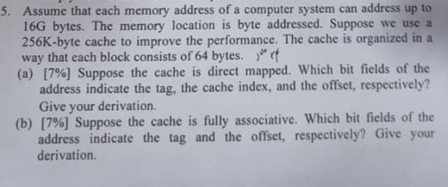 Solved Assume that each memory address of a computer system | Chegg.com