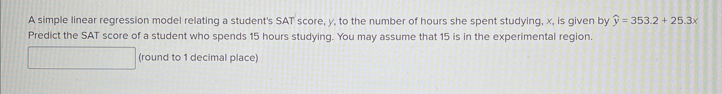 Solved A simple linear regression model relating a student's | Chegg.com