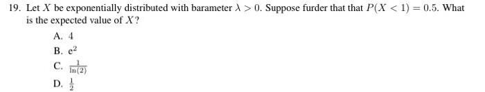 Solved 19. Let X be exponentially distributed with barameter | Chegg.com