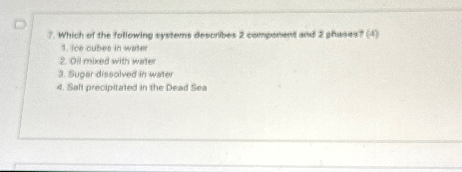 Solved Which of the following syetems describes 2 ﻿component | Chegg.com