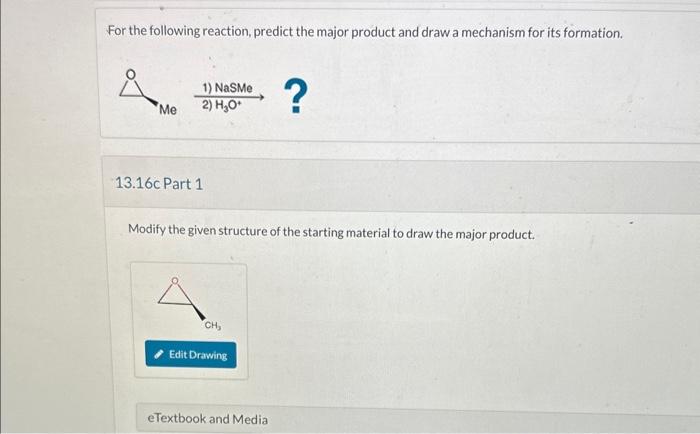 Solved For the following reaction, predict the major product | Chegg.com