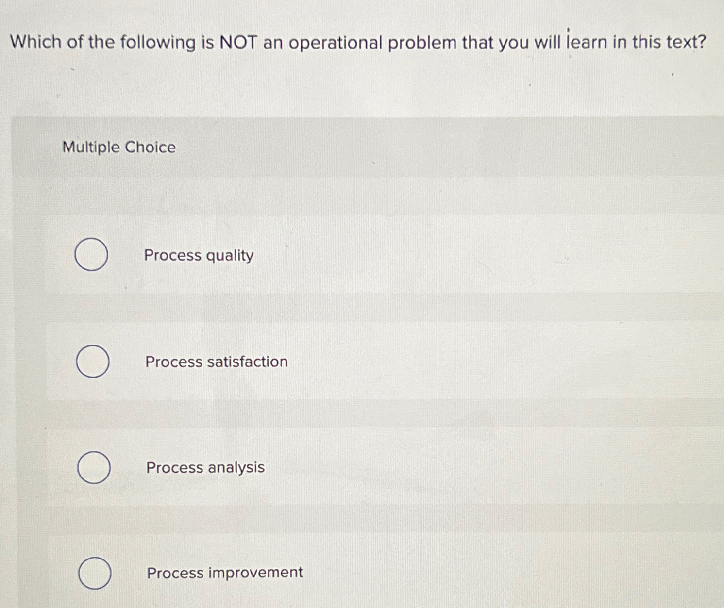 Solved Which of the following is NOT an operational problem | Chegg.com