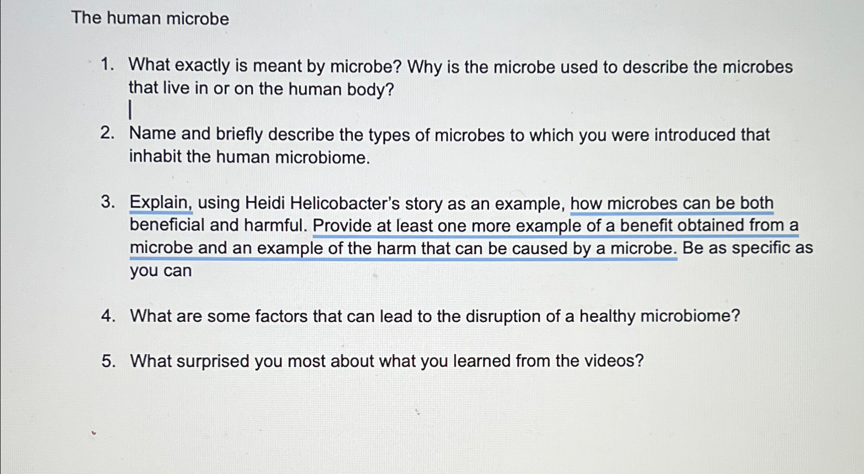 The human microbeWhat exactly is meant by microbe? | Chegg.com