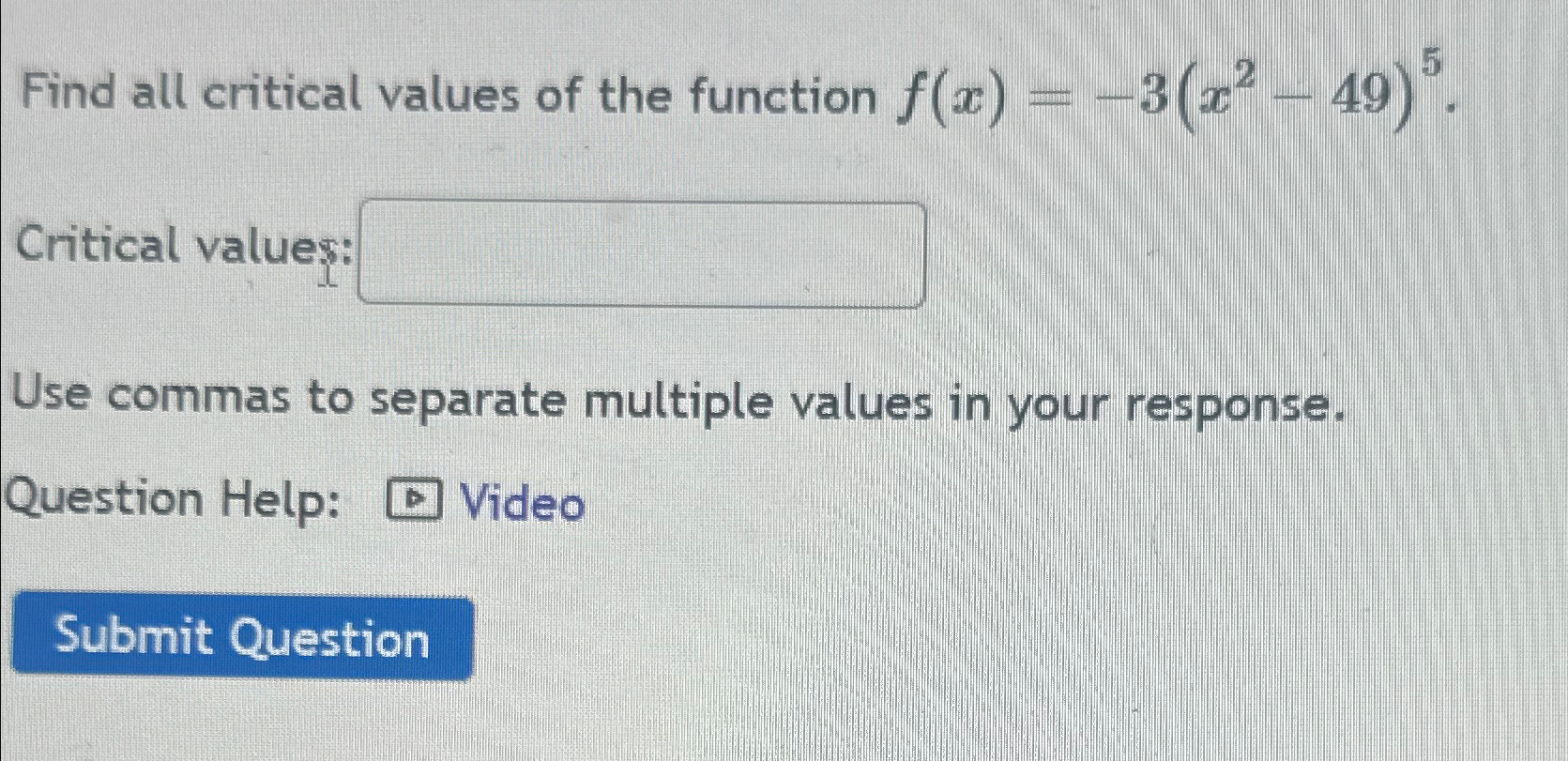 Solved Find all critical values of the function | Chegg.com