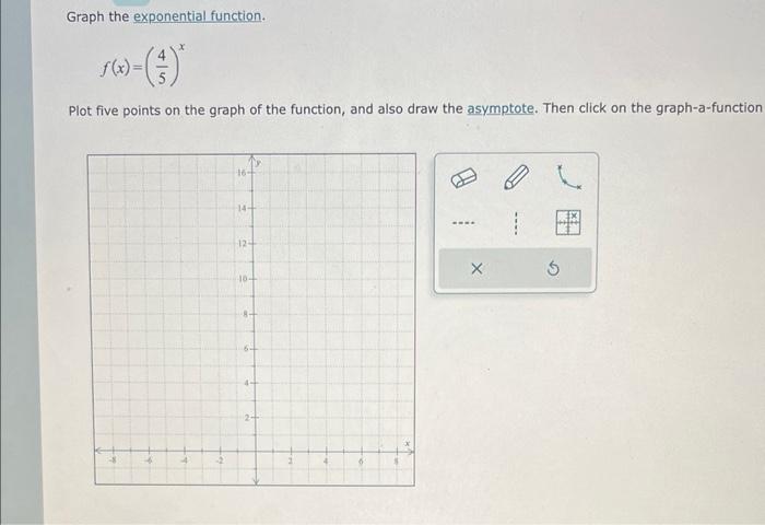 Solved Graph the exponential function. f(x)=(54)x Plot five | Chegg.com