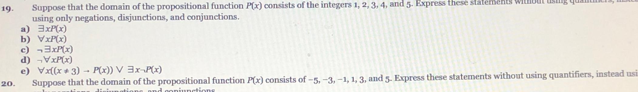 Solved Suppose that the domain of the propositional function | Chegg.com