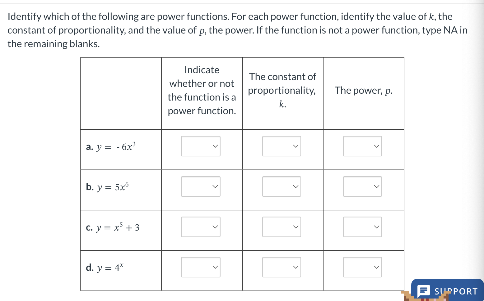 Solved Identify which of the following are power functions. | Chegg.com