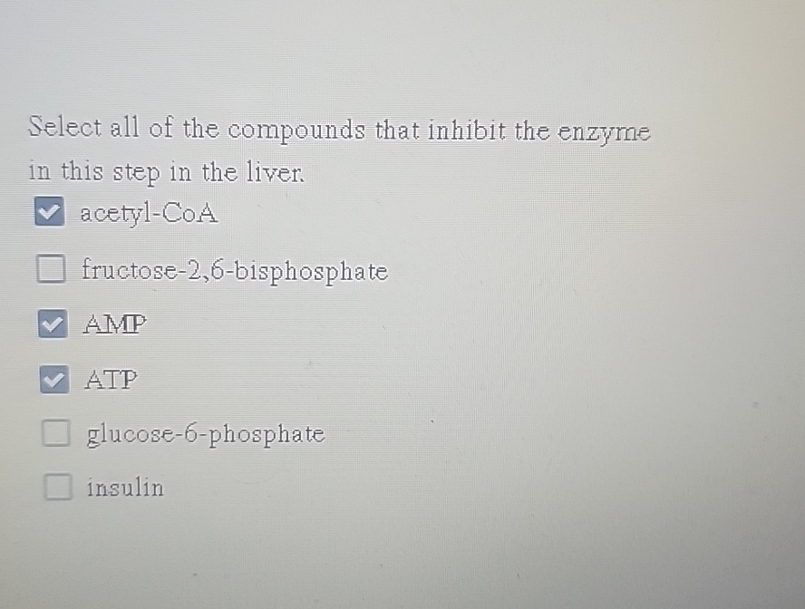 Solved Select all of the compounds that inhibit the enzyme | Chegg.com