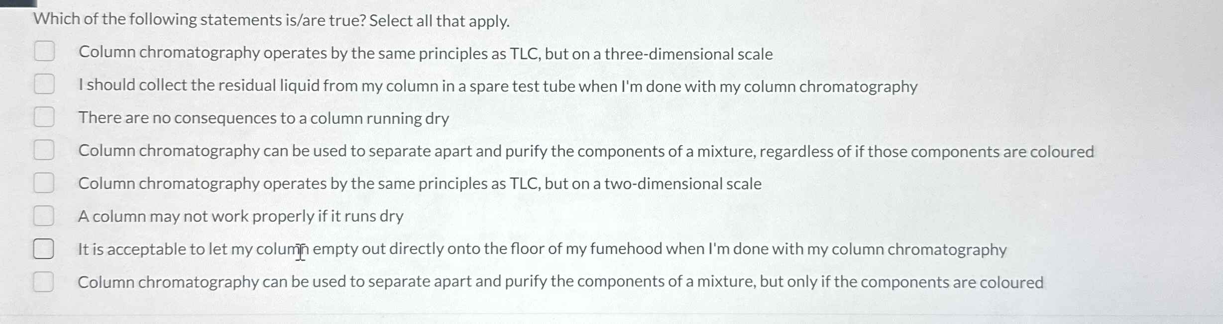 Which of the following statements is/are true? Select | Chegg.com
